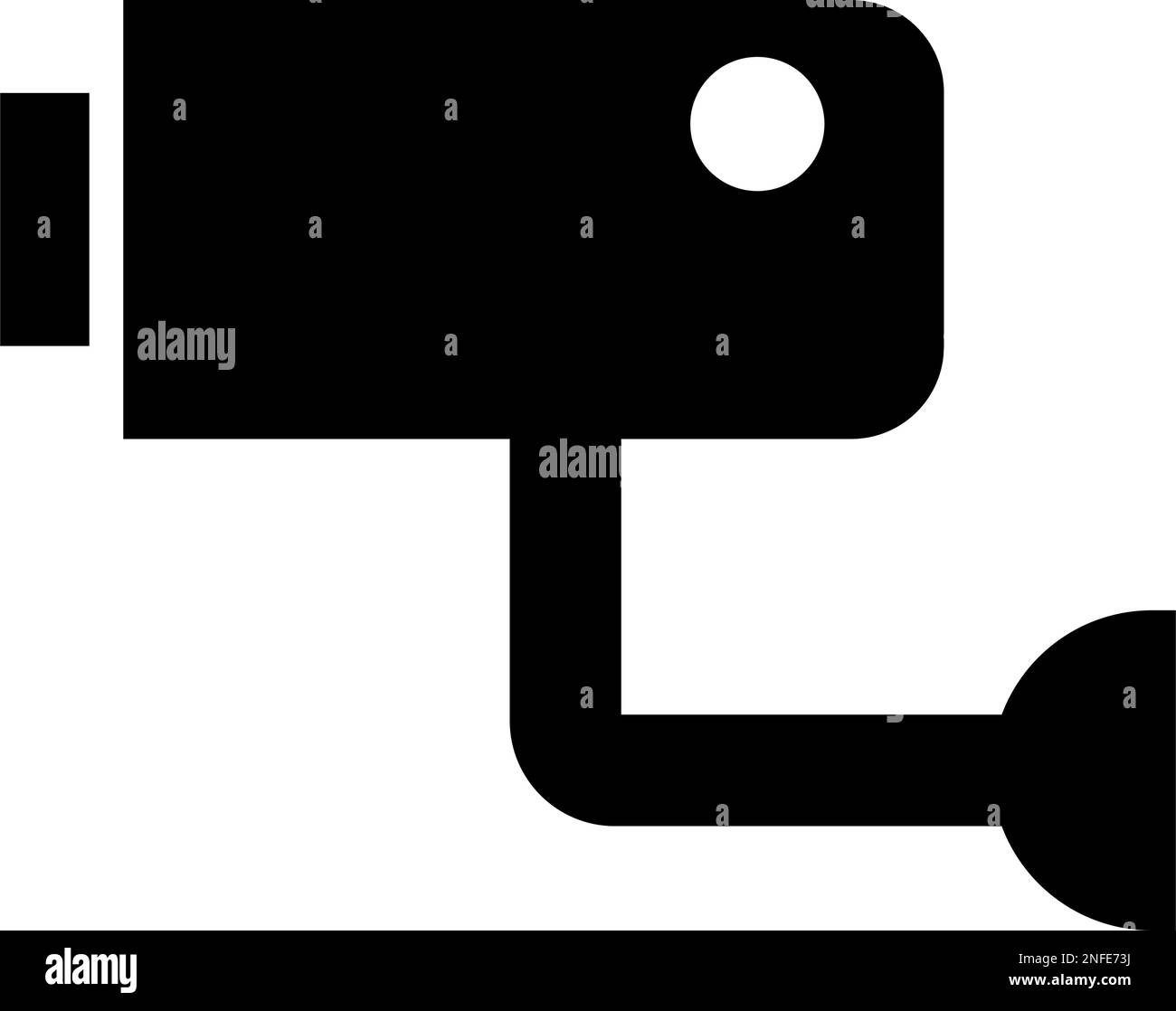 CCTV camera silhouette icon. Outdoor surveillance camera. Editable ...