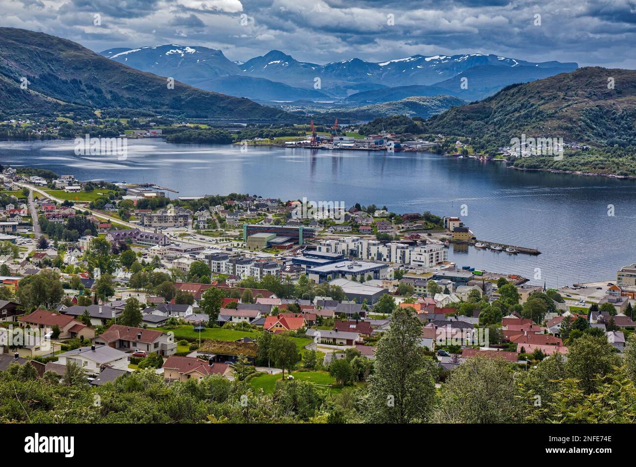 Ulsteinvik in More og Romsdal county of Norway. Islands HDR view from a ...