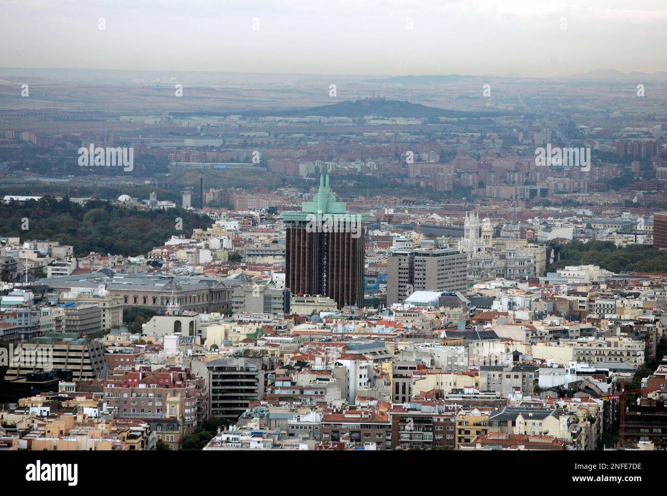 The Torre Colon building, centre, is seen in this view of Madrid ...