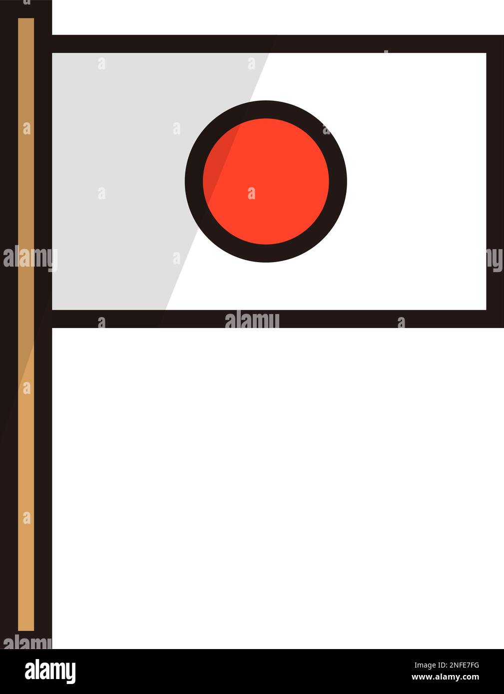 Flat design Japanese flag and pole icon. Editable vector Stock Vector ...