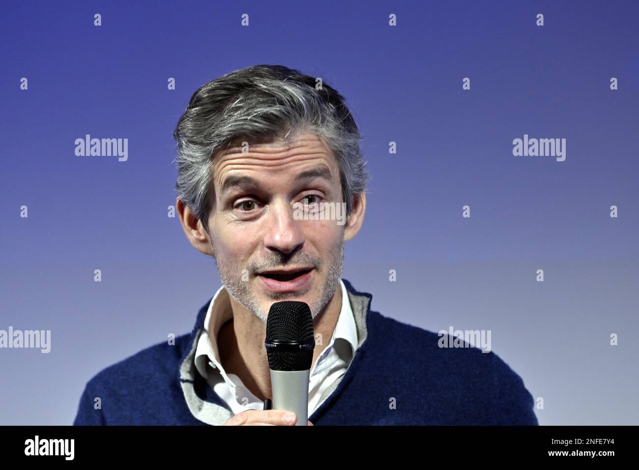 Proximus CEO Guillaume Boutin pictured during a press conference to ...