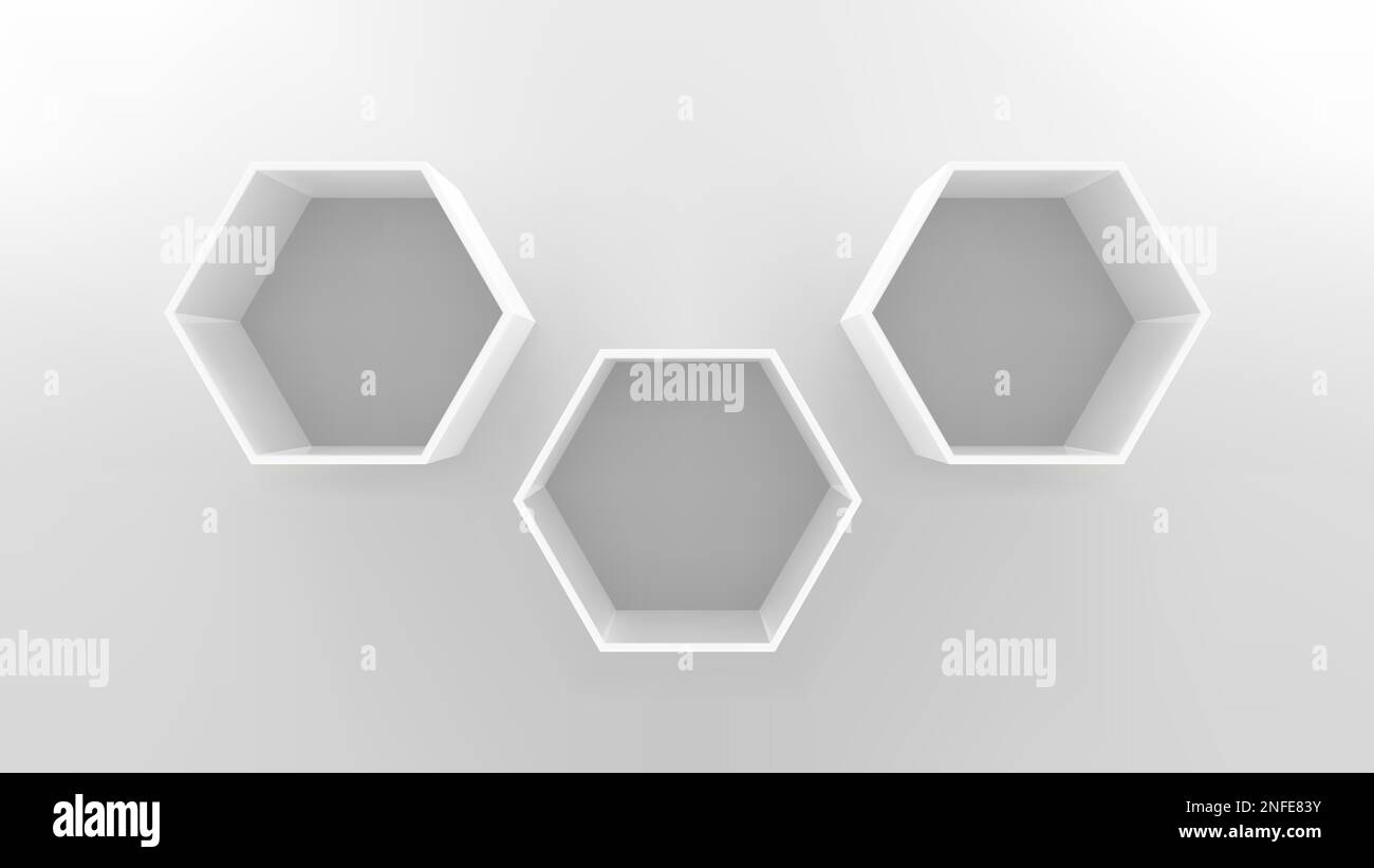3d empty white hexagon Stock Vector Images - Alamy