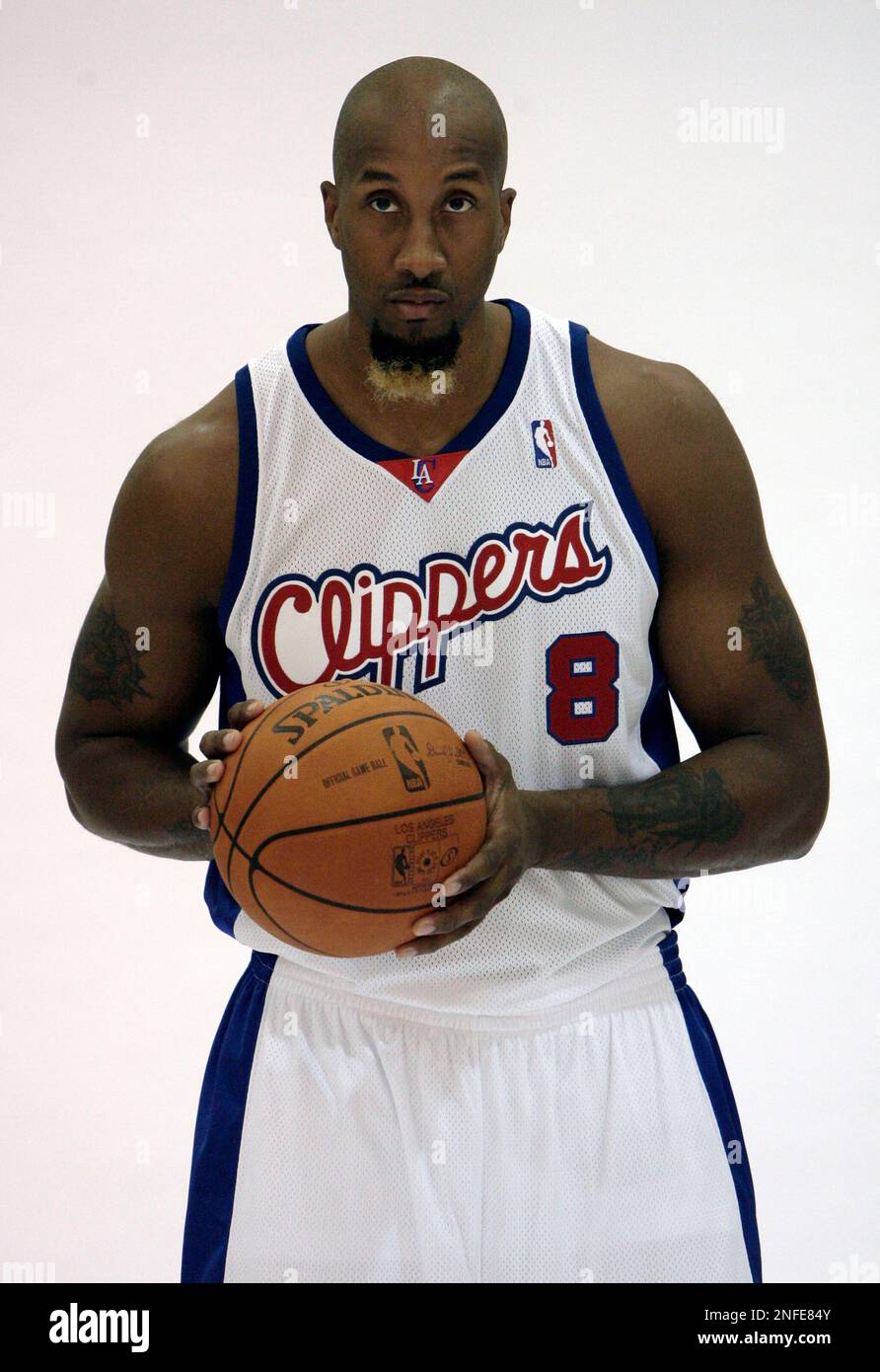 Los Angeles Clippers basketball player Brian Skinner poses for a ...