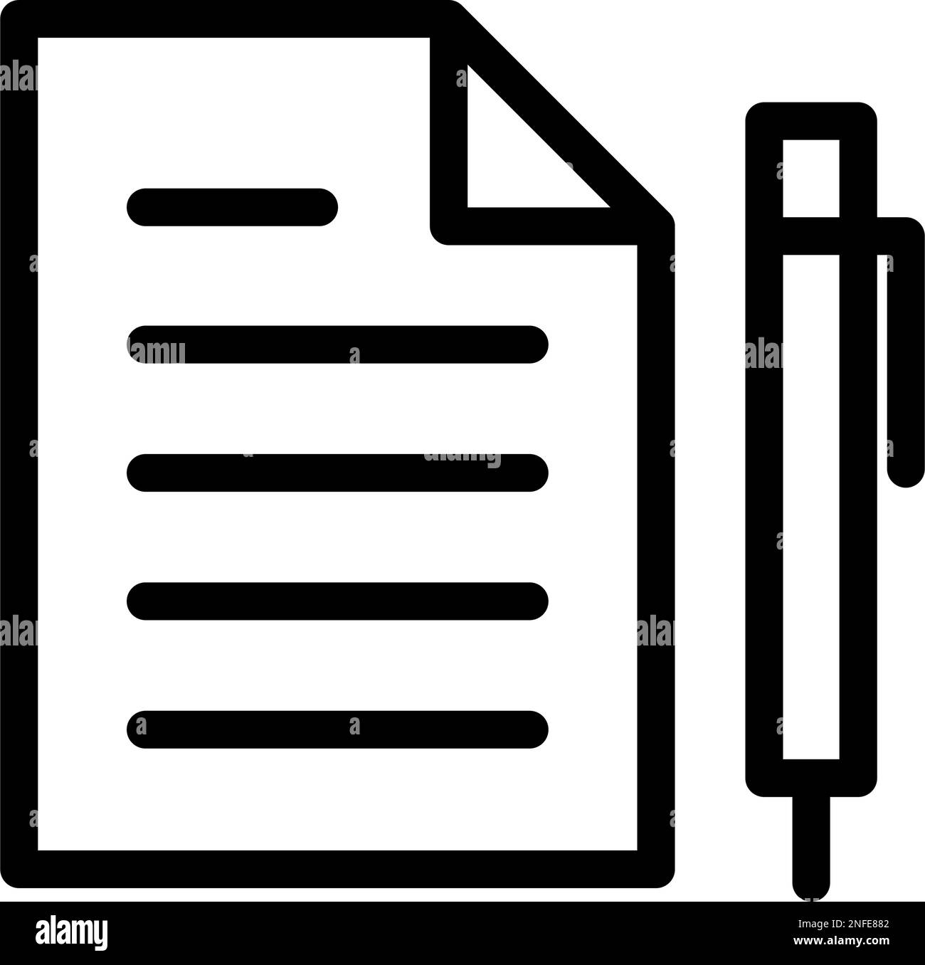 Simple memo and pen icon. Report. Editable vector Stock Vector Image ...