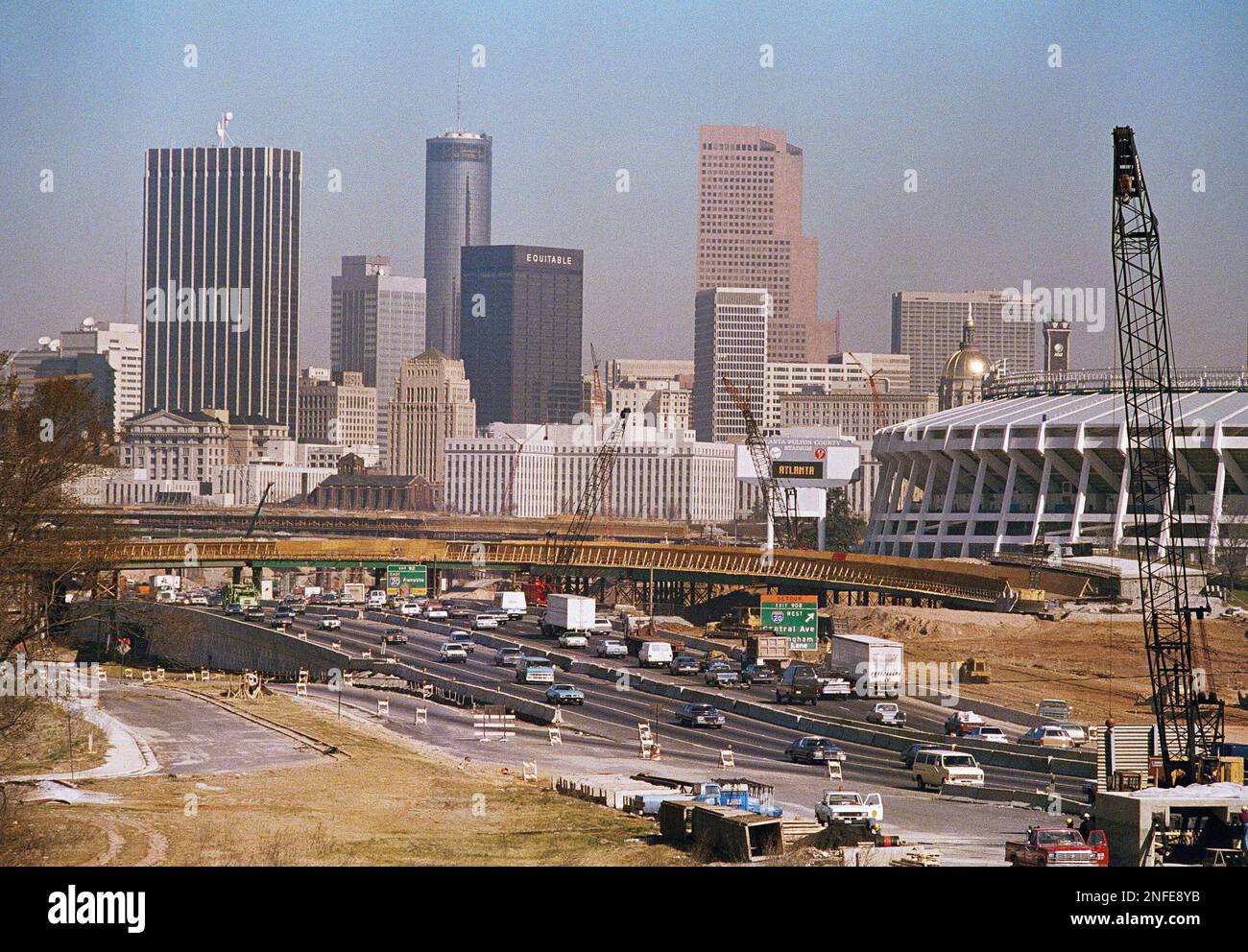 Heavy highway construction on interstate highways I-20, I-75 and I-85 ...