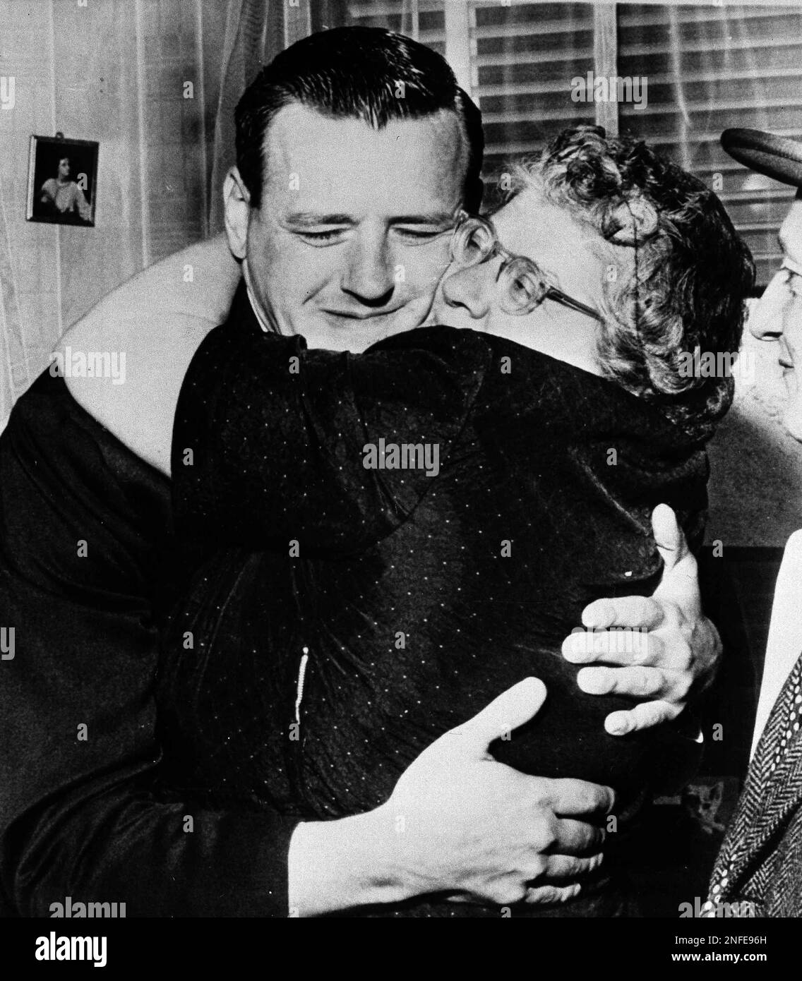 Joseph L. Taborsky of Hartford hugs his mother following his release ...
