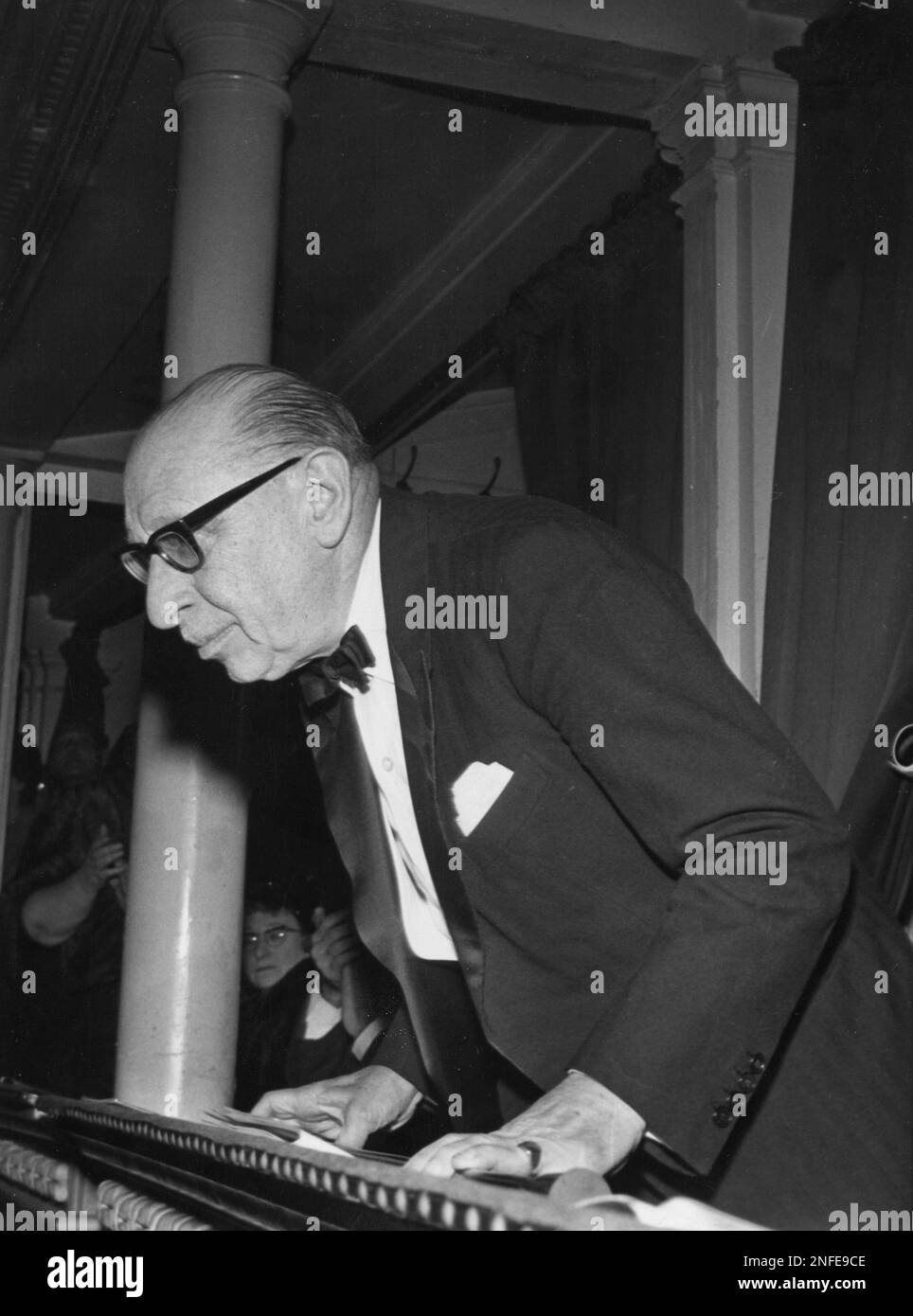 Russian composer Igor Stravinsky stands in his box at the Royal Albert ...