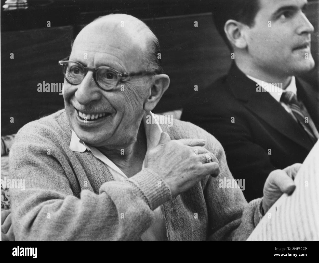 Russian composer and conductor Igor Stravinsky flashes a big smile ...