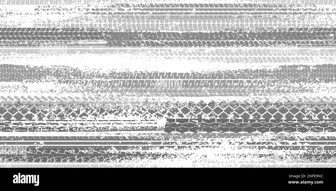 Horizontal grey tire tread print with grunge effect seamless pattern ...