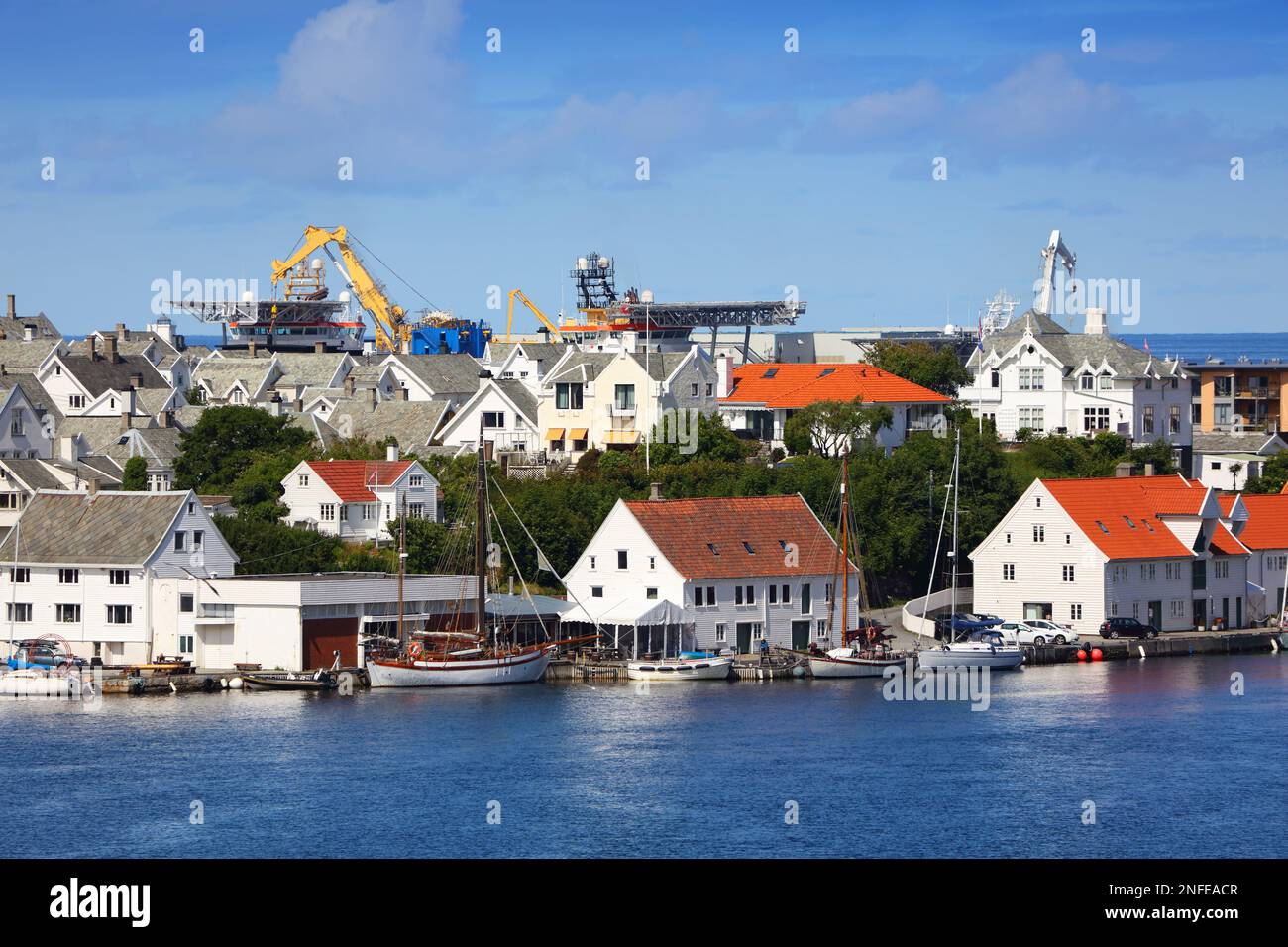 Haugesund city, Norway. Summer view of city waterfront in Haugaland ...