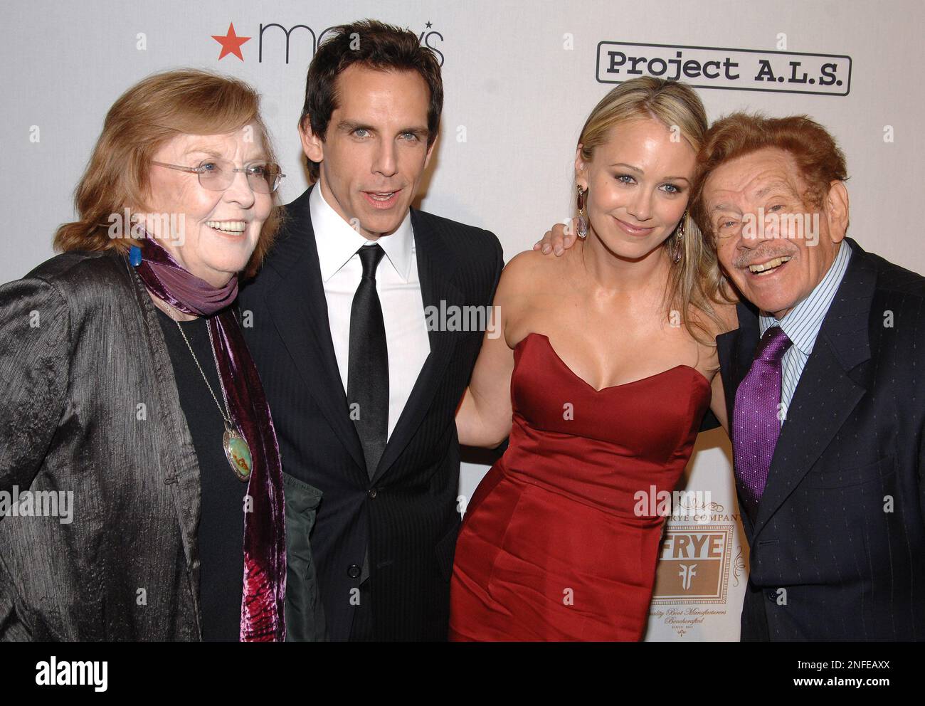 Actors Anne Meara, Ben Stiller, Christine Taylor and Jerry Stiller ...