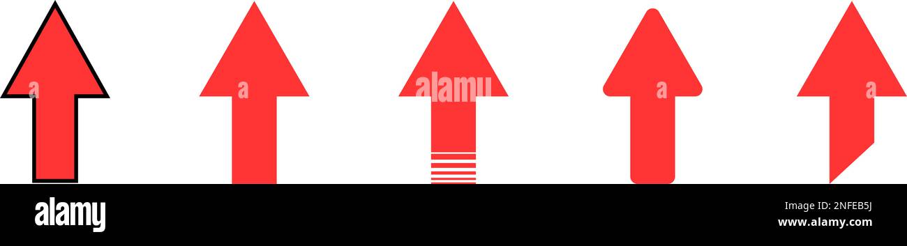 Up arrow icon set in various styles. Editable vector Stock Vector Image ...