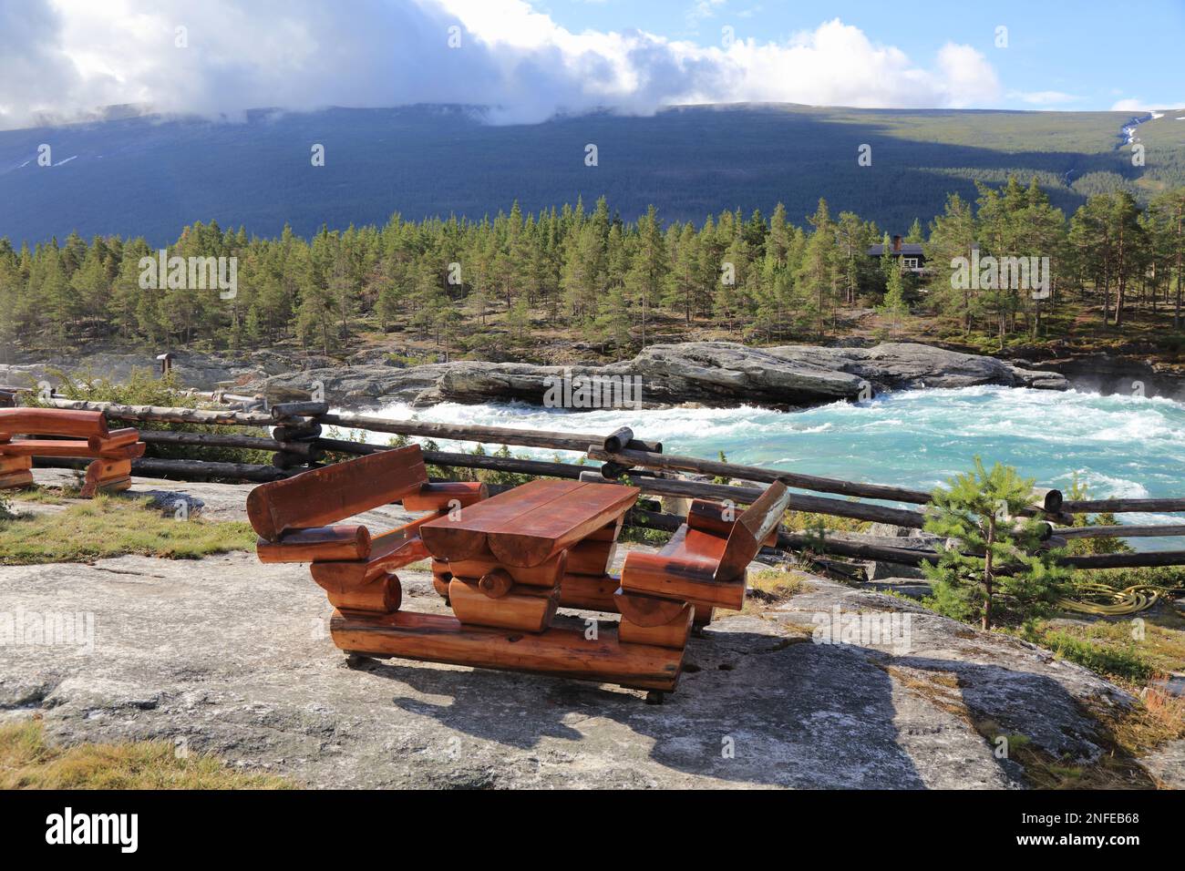 River Otta in Norway. Skjak municipality, Norway. Gudbrandsdalen ...