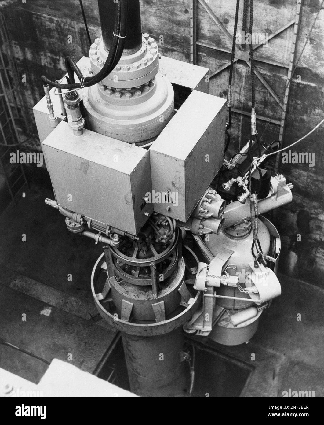 A Robot is shown mounted on a well-head during tests at Shell Oil ...