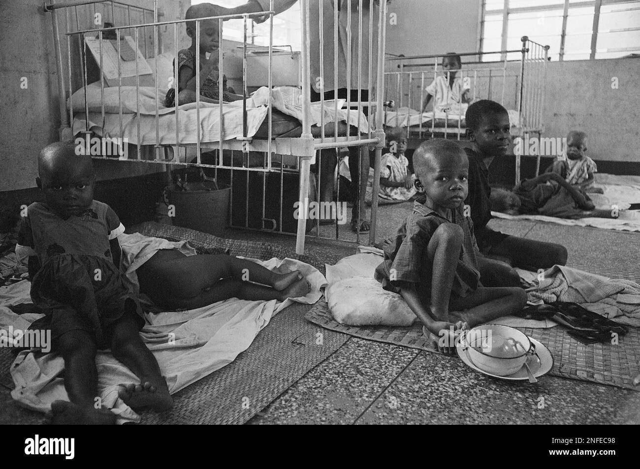 View of malnourished children in the over crowded general hospital in ...