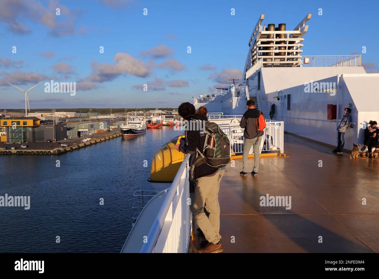 HIRSTHALS, DENMARK - JULY 16, 2020: Passengers onboard Color Line ...