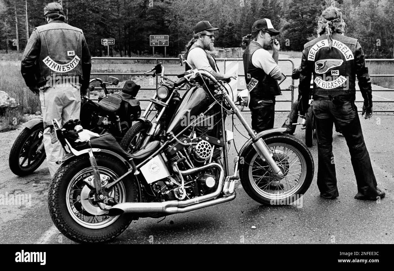 Unidentified members from various Hells Angels chapters await the ...
