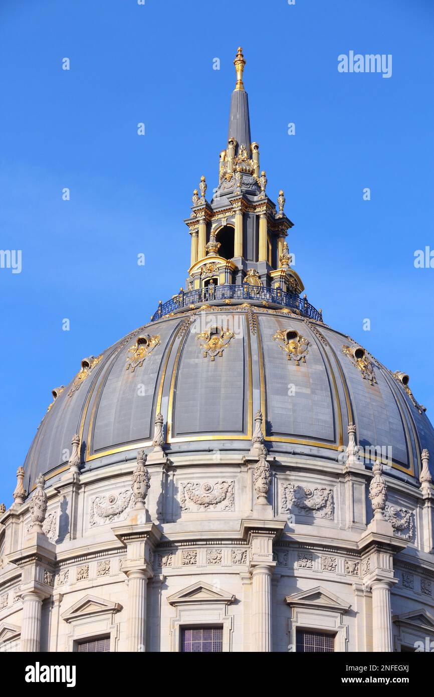 San Francisco City Hall local government building in California. Beaux ...