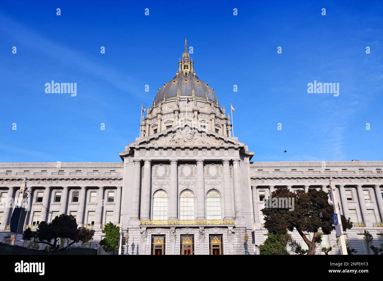San Francisco City Hall building in California. Beaux Arts architecture ...