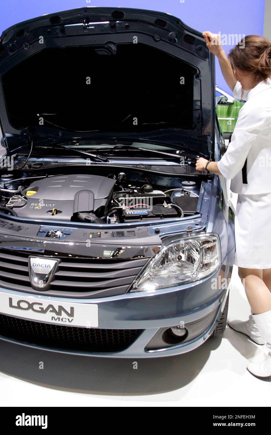 Renaults' Dacia Logan MCV car is displayed during the second press day ...
