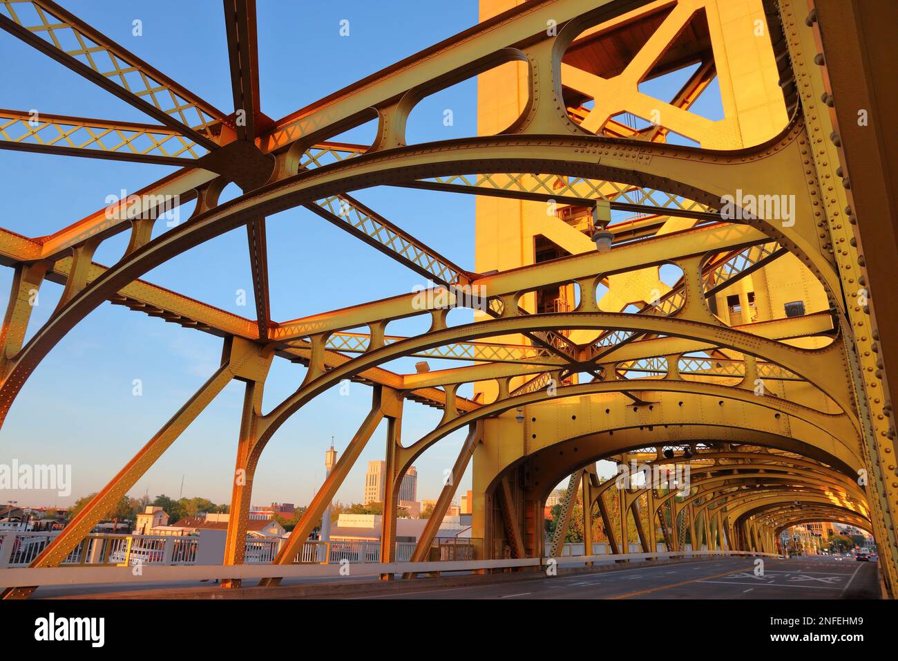 Tower Bridge - infrastructure in Sacramento, California, USA Stock ...