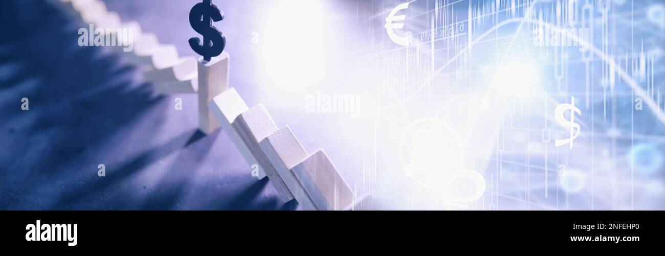 Business concept. The depreciation of the national currency of Russia ...