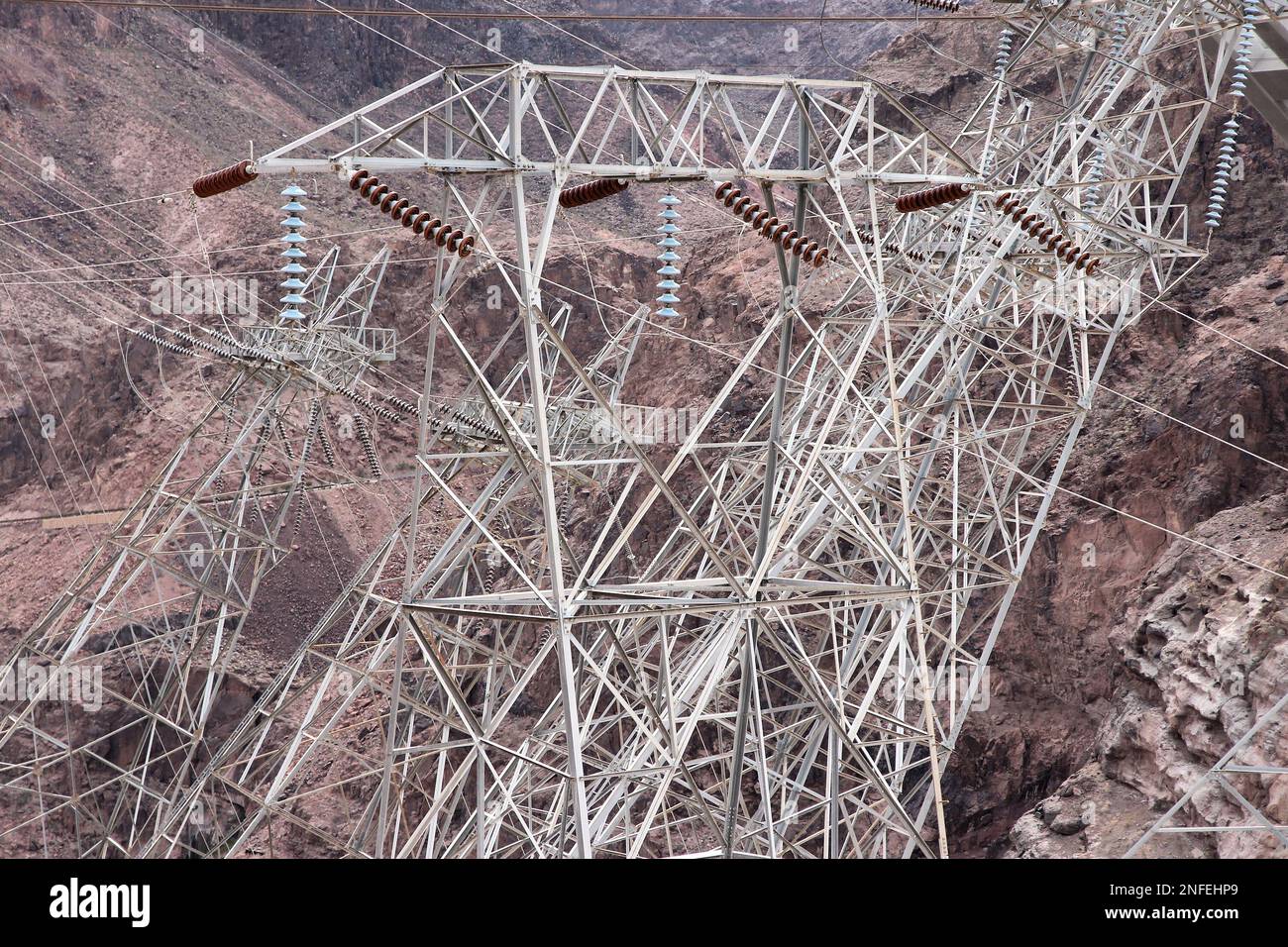 High voltage power lines around Hoover Dam, USA Stock Photo - Alamy