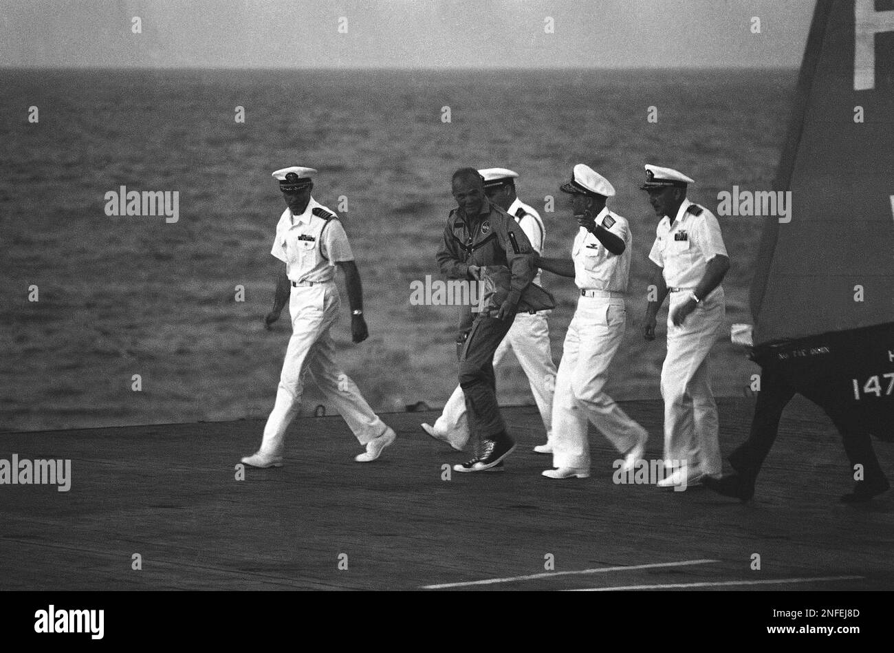 Col. John Glenn arrives aboard the carrier USS Randolph, Feb. 20, 1962 ...