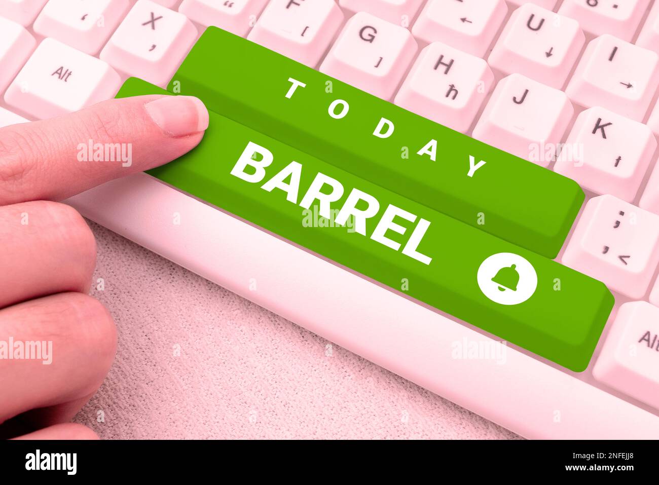 Hand writing sign Barrel. Business concept cylindrical container ...