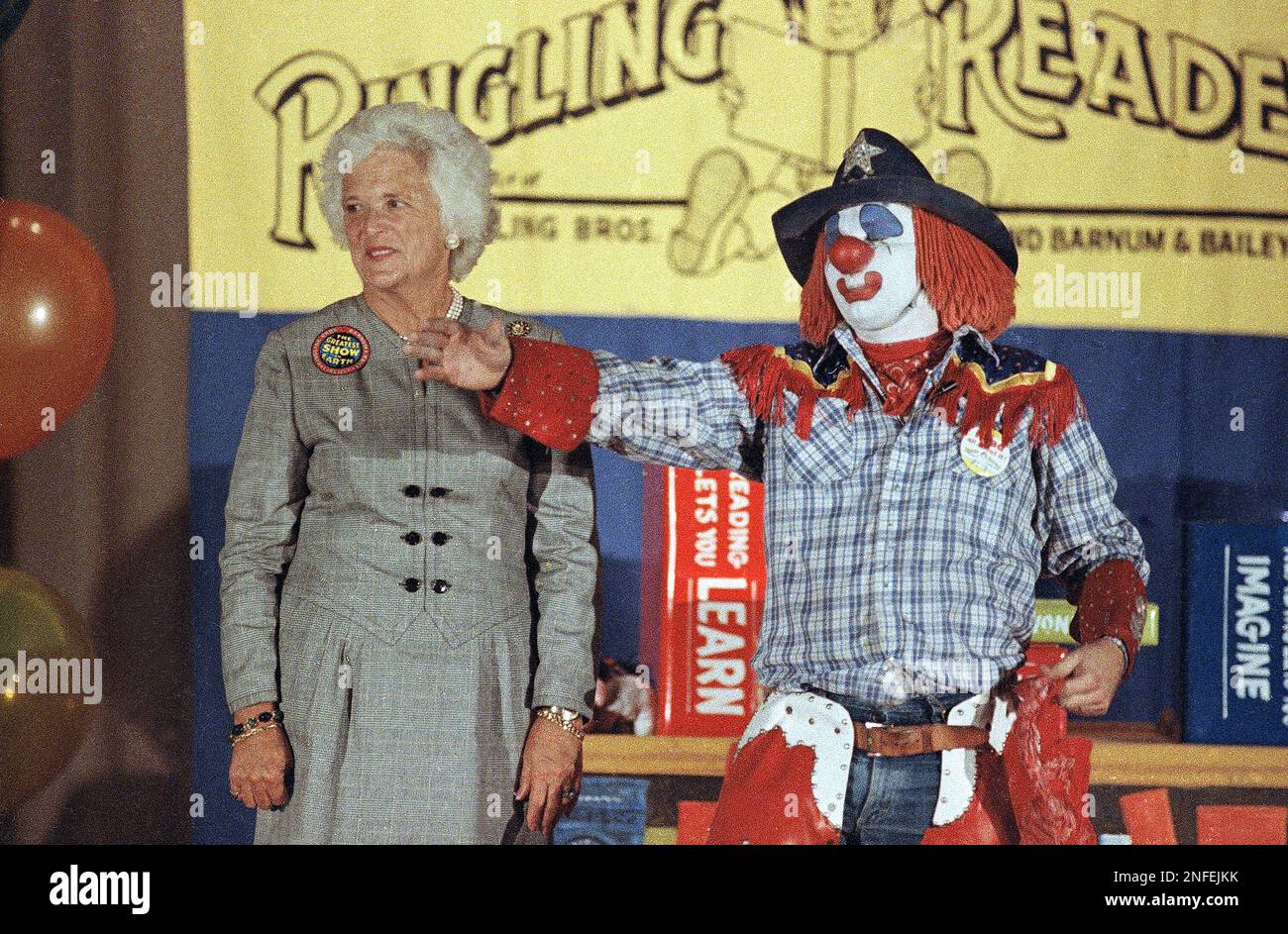 Mrs. George Bush, wife of Vice-President George Bush, reacts as ...