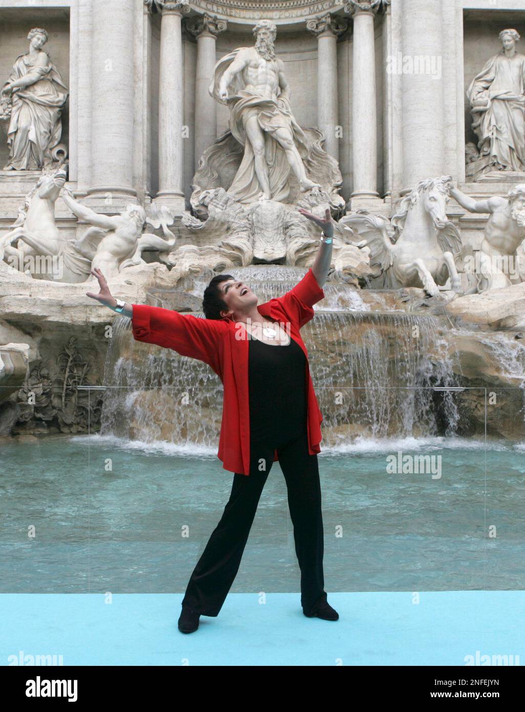 American actress and singe Liza Minnelli poses in front of Rome's ...