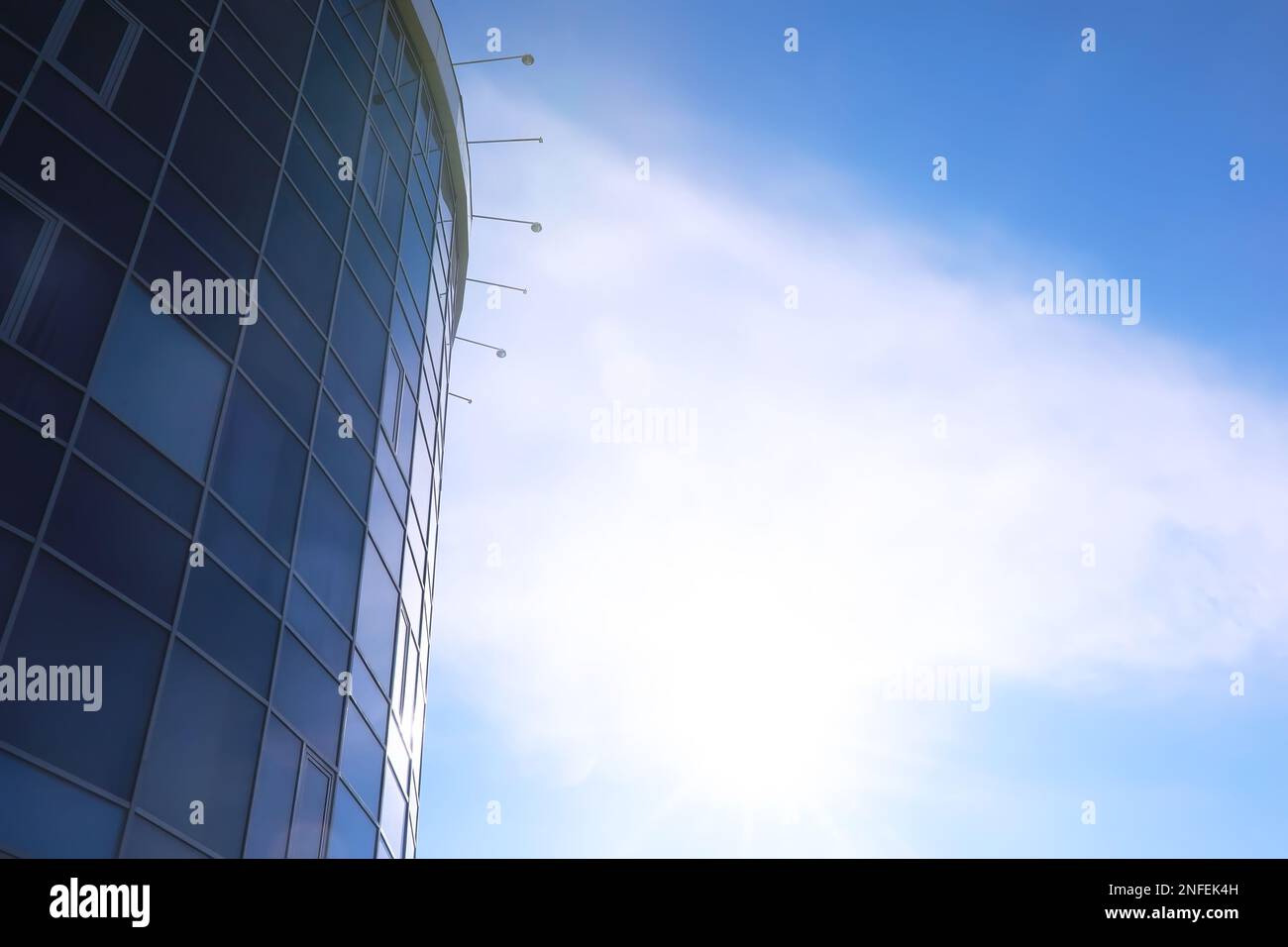 Architectural detail of the facade with multiple reflections of other ...