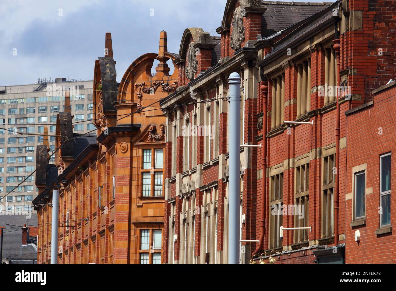 City street view in Sheffield UK. Landmarks of Sheffield Stock Photo ...