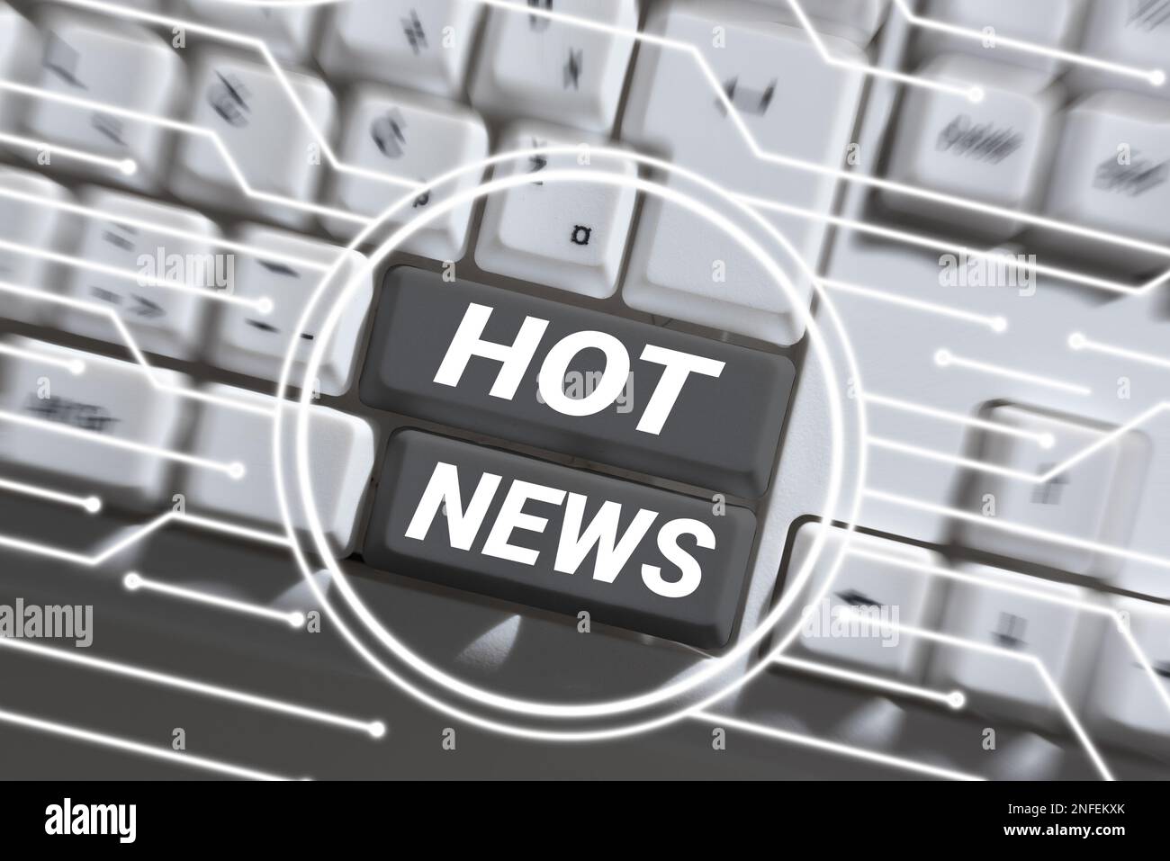 Sign displaying Hot News. Business overview subject that experiences ...