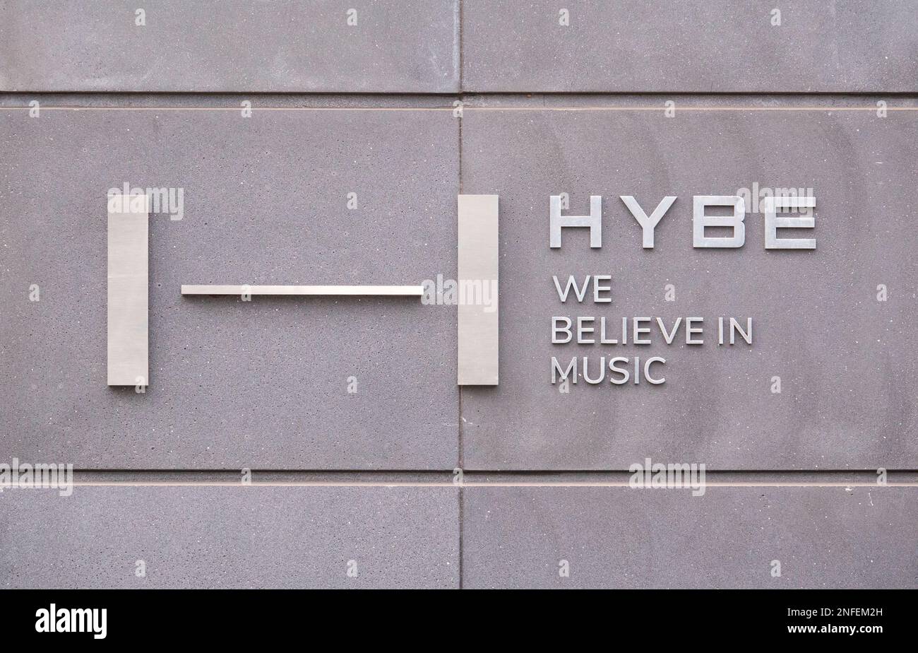 HYBE, Feb 17, 2023 : The main office building of HYBE in Seoul, South ...