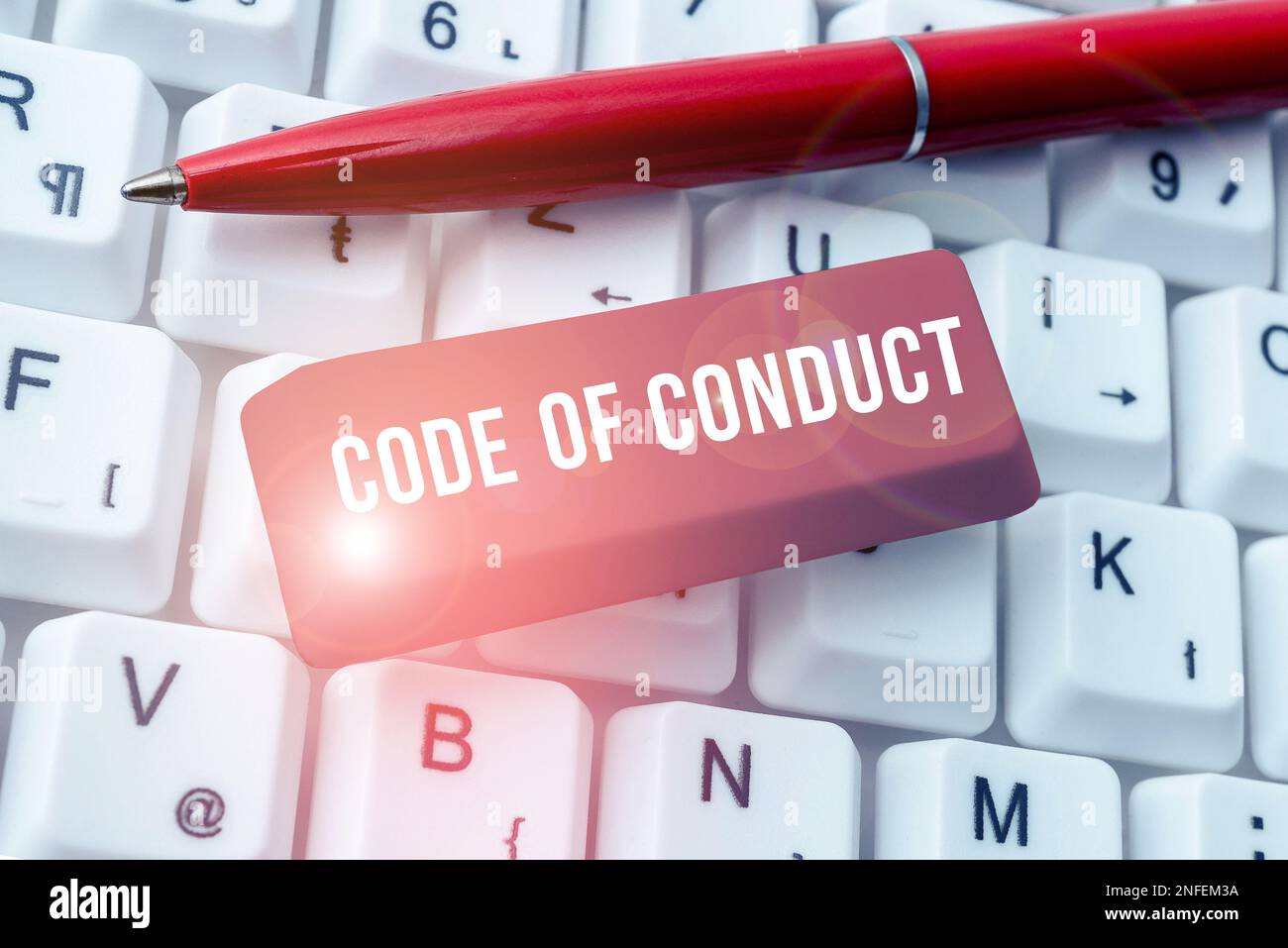 Text caption presenting Code Of Conduct. Business concept Ethics rules ...