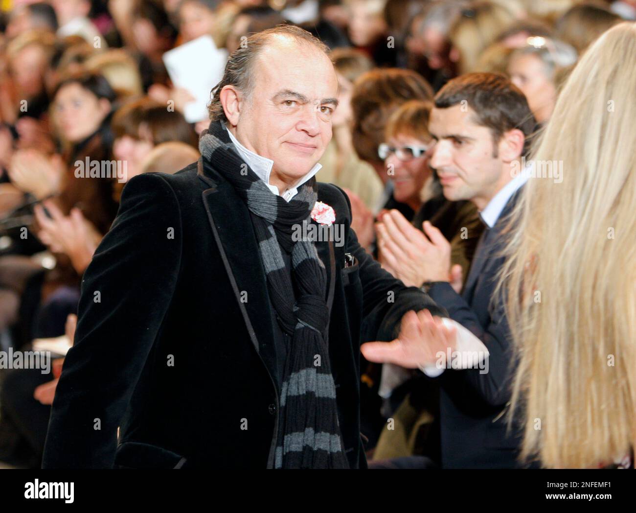 French fashion designer Christian Lacroix gestures after the ...