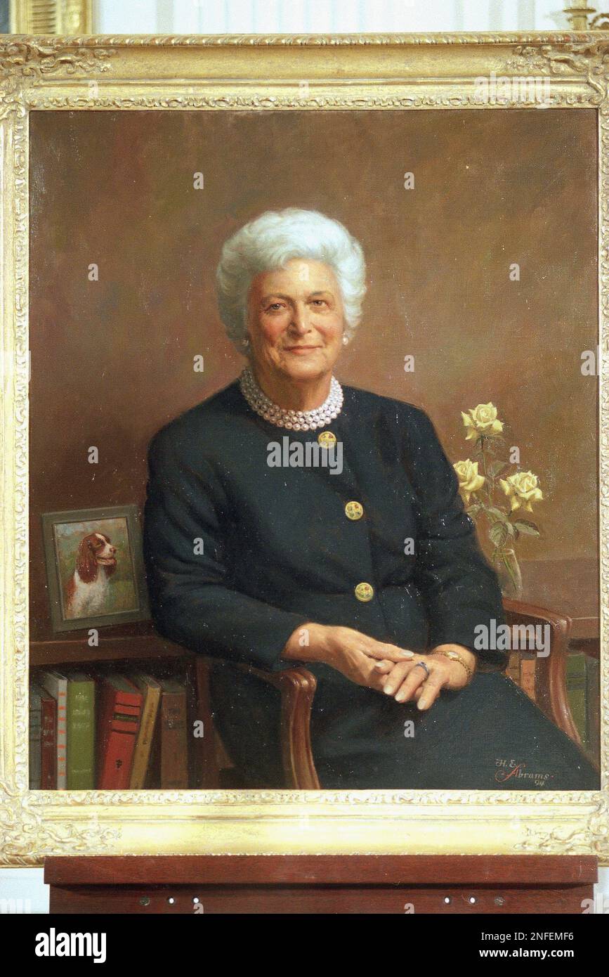 The official formal portrait of former first lady Barbara Bush was ...
