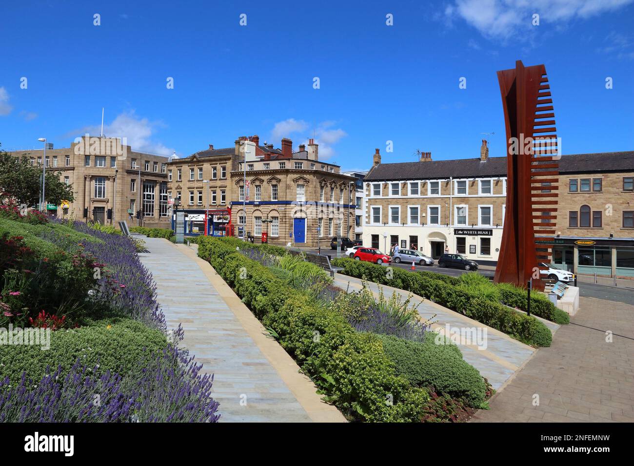 BARNSLEY, UK - JULY 10, 2016: Town centre view in Barnsley, UK ...
