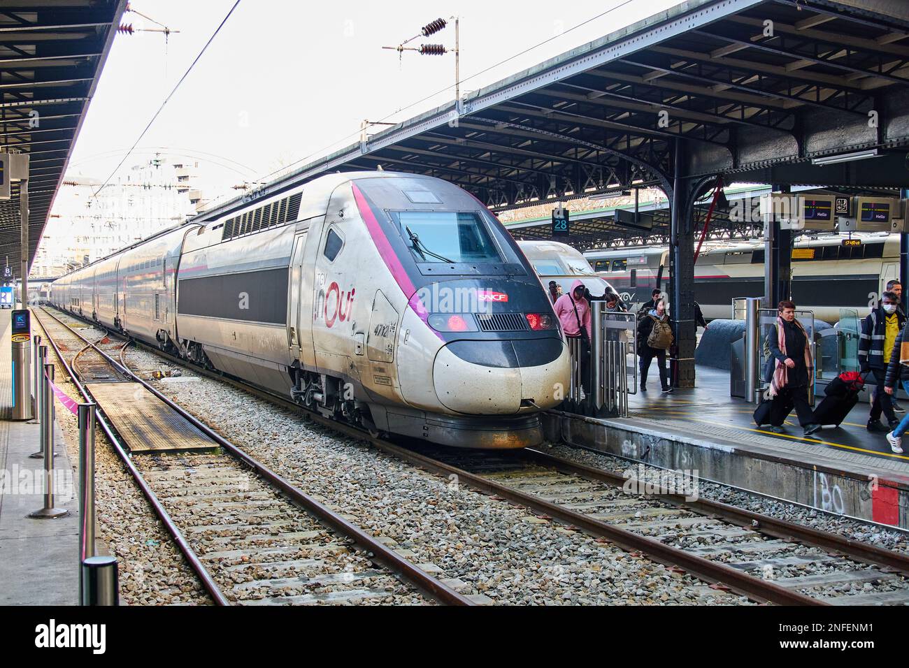 Paris. France, 16/02/2023, TGV / ICE train at Gare de L´Est, the east ...