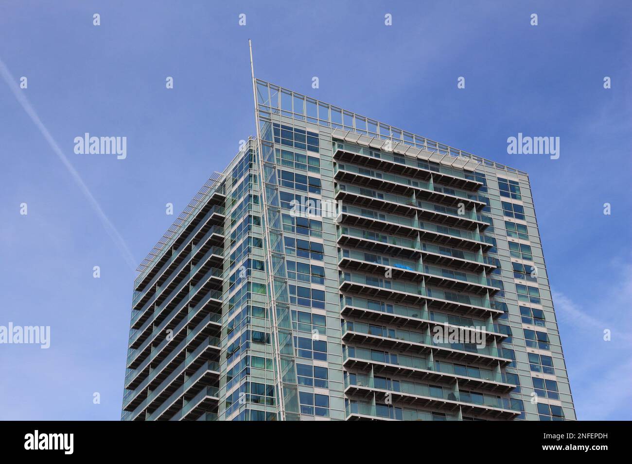LONDON, UK - JULY 6, 2016: Aldgate Tower office building in Whitechapel ...