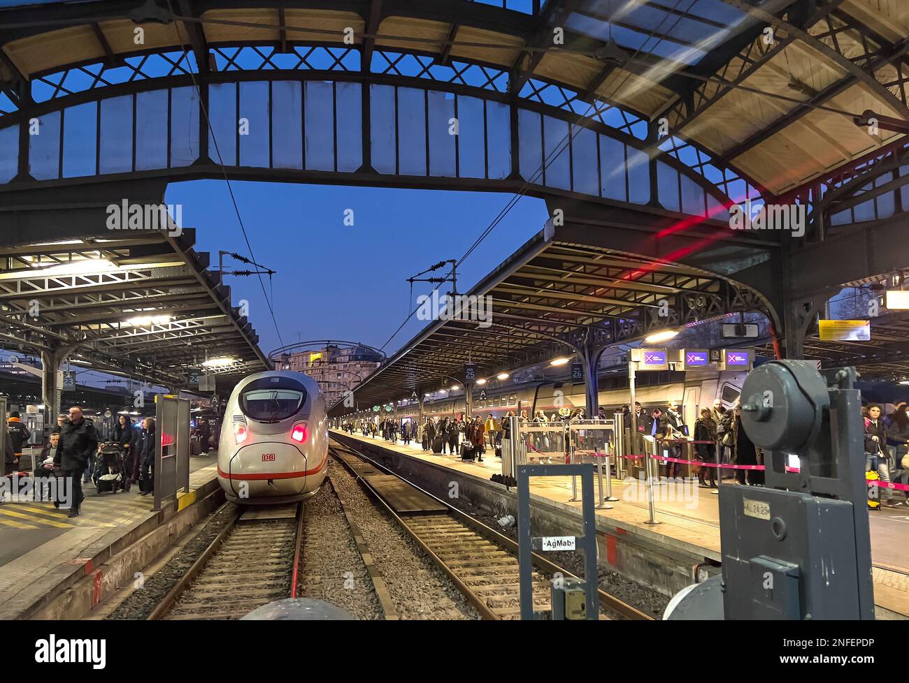 TGV / ICE trains at Gare de L´Est, the east railway station in Paris ...