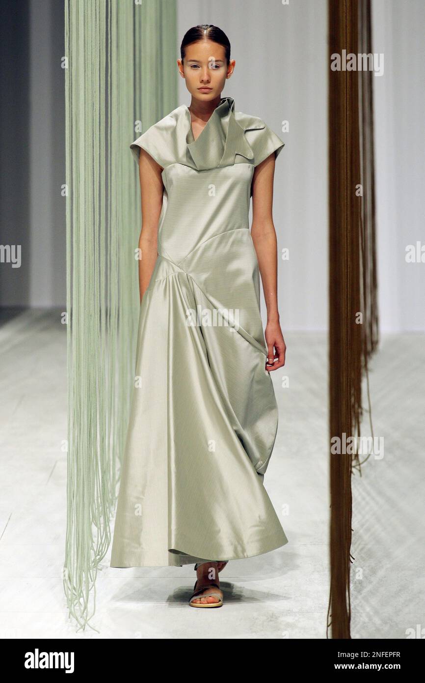 A model presents a creation by Japanese fashion designer Dai Fujiwara ...