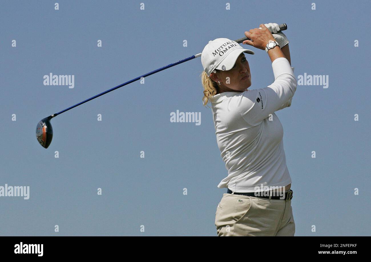 Cristie Kerr hits her drive from the 3rd tee during the second round of ...