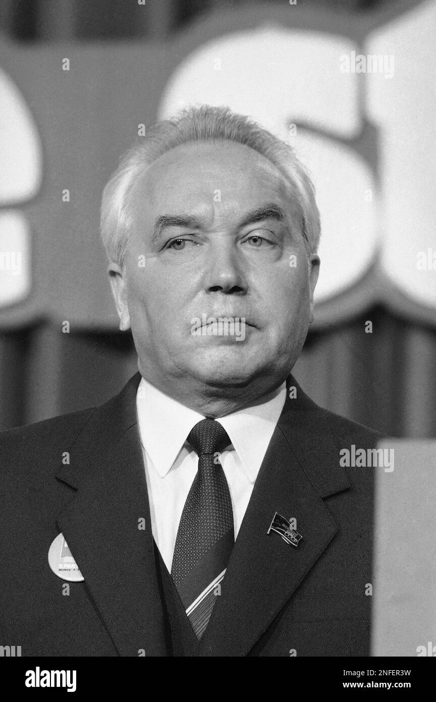 Soviet Politburo member Grigory Romanov shown at West Germany communist ...