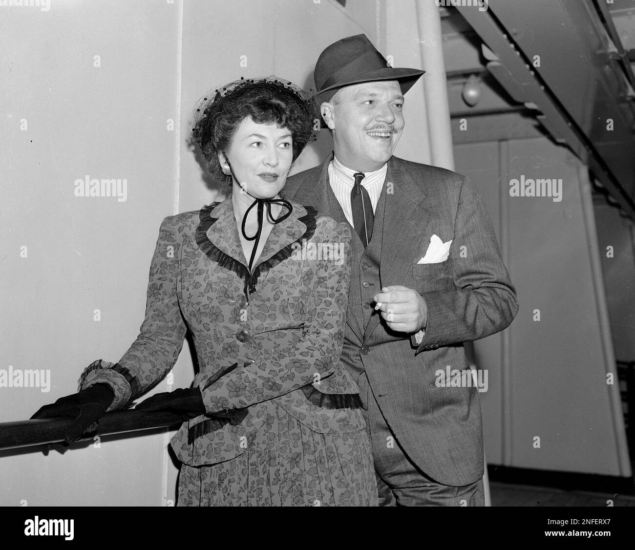 Theatrical director Joshua Logan and his wife Nedda are shown as they ...
