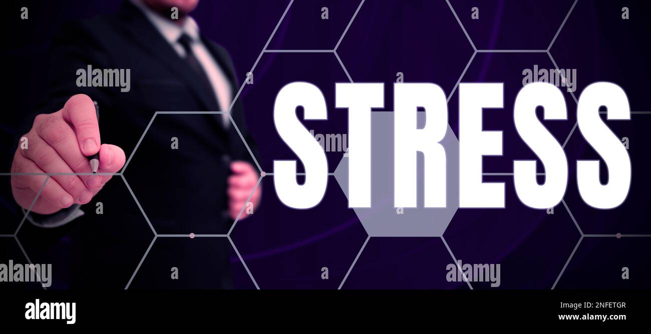 Handwriting text Stress, Concept meaning a physical chemical or ...