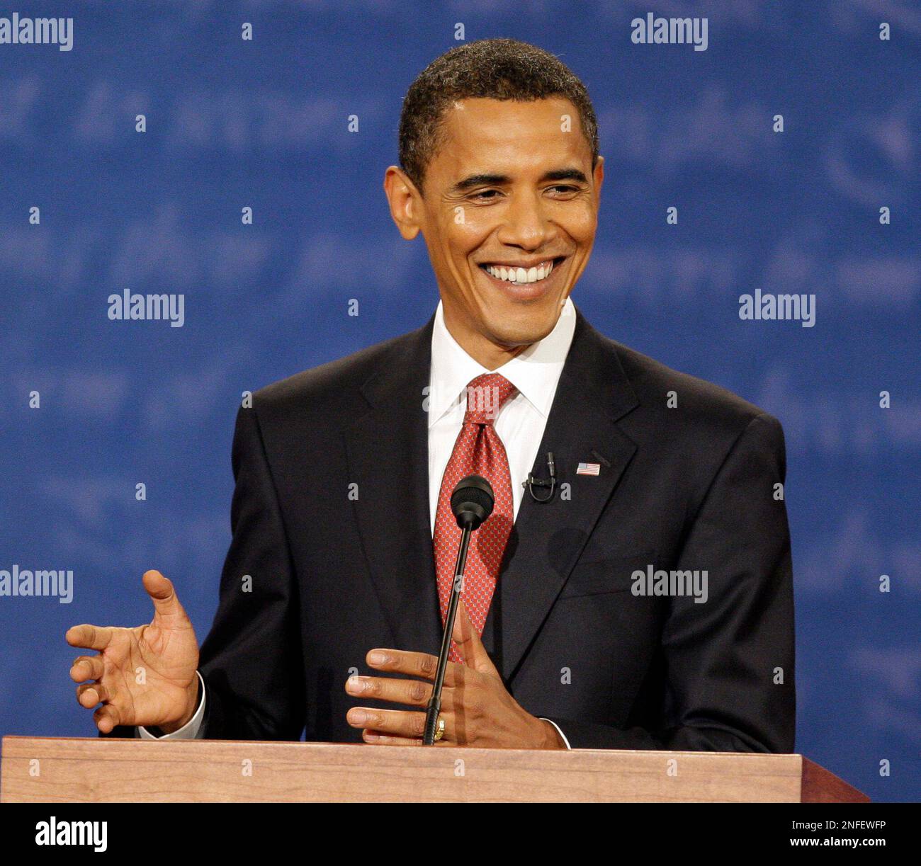 Democratic presidential candidate Sen. Barack Obama, D-Ill., smiles ...