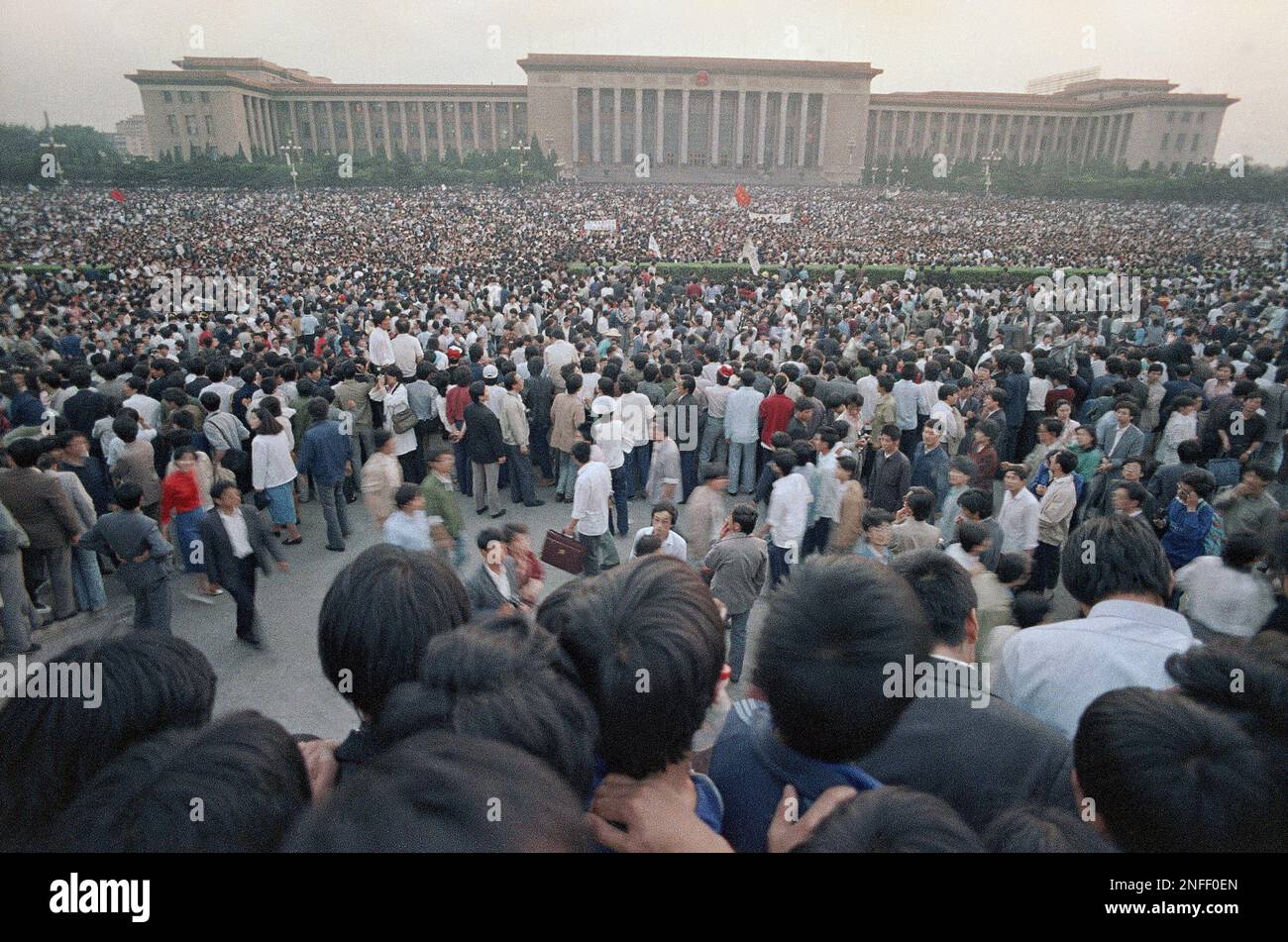 Beijing's Tiananmen Square is filled with thousands of student strikers ...