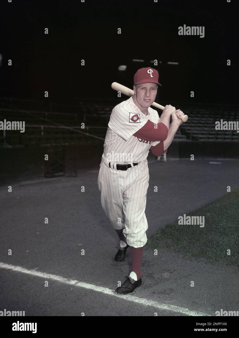 Richie Ashburn, outfielder for the Philadelphia Phillies in May 1951 ...